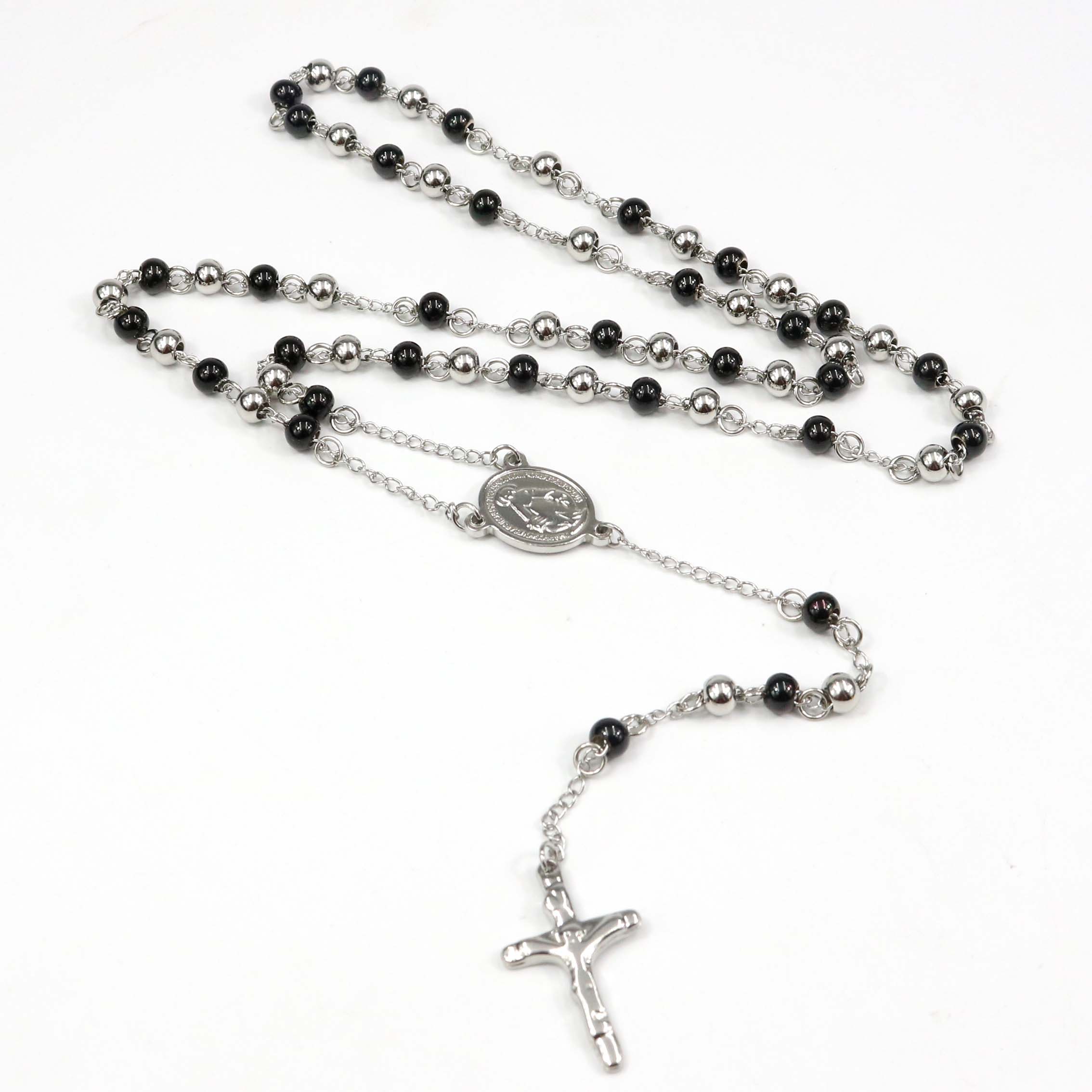 Stainless Steel Rosary Necklace