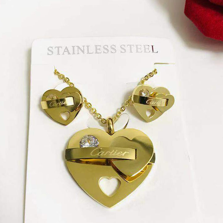 Stainless steel jewelry set Necklace and earrings Wholesale